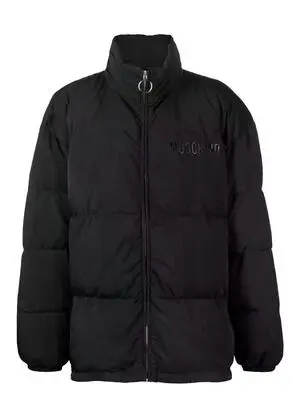 Moschino Logo-print Padded Coat - Black