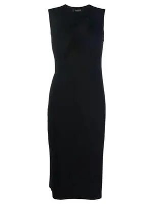 Versace Cut-out Sleeveless Midi Dress - Black