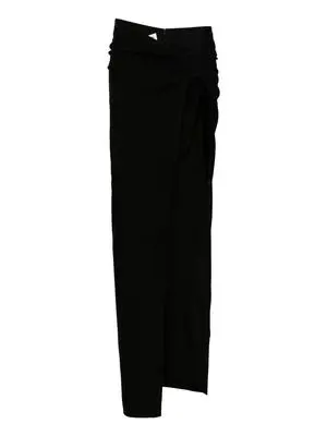 MONOT Asymmetric Side-slit Skirt - Black