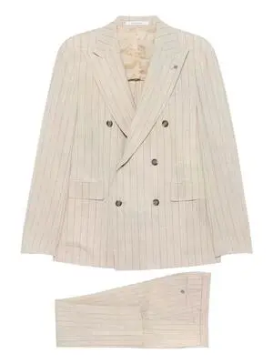 Tagliatore Striped Suit - Neutrals