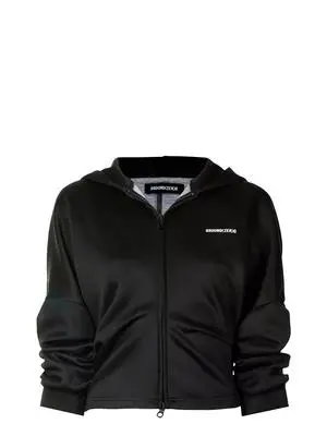GROUND ZERO Draped-sleeve Zipped Hoodie - Black