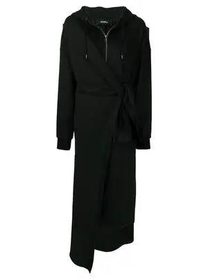 Goen.j Knot-detail Hooded Dress - Black
