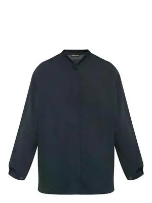 Emporio Armani Long Sleeve Band Collar Shirt - Blue