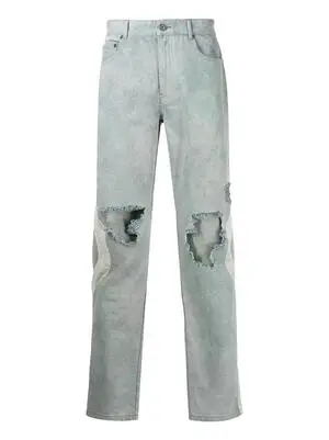 MOSTLY HEARD RARELY SEEN Ripped Straight-leg Jeans - Blue