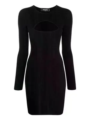 Dsquared2 Cut-out Detail Long-sleeve Minidress - Black