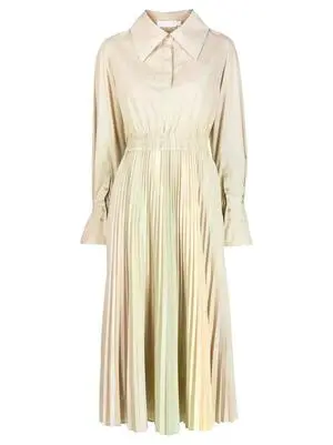 Simkhai Oversized-collar Pleated Shirt Dress - Grey