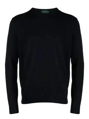 ZANONE Crew-neck Knitted Jumper - Blue