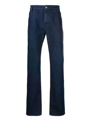 Raf Simons Bootcut Jeans With Logo Patch - Blue