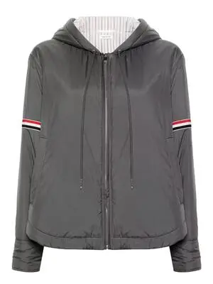 Thom Browne Down Hooded Jacket - Grey