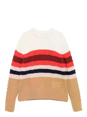 Maison Kitsuné Striped Cable Knit Jumper - Multicolour