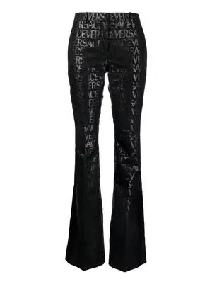 Versace Allover Flared Trousers - Black