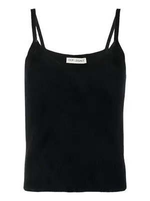 Our Legacy Ribbed-knit Singlet Top - Black