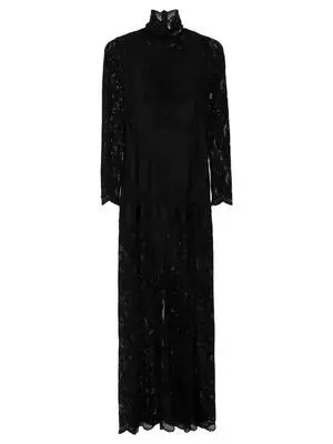 Rabanne Floral Lace-appliqué Maxi Dress - Black