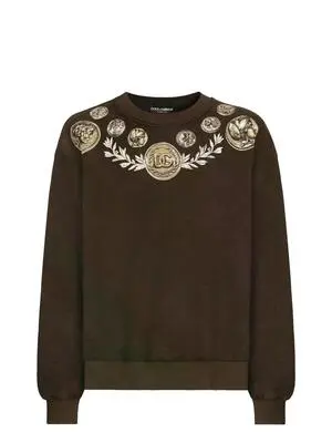Dolce & Gabbana Graphic-print Cotton Sweatshirt - Brown
