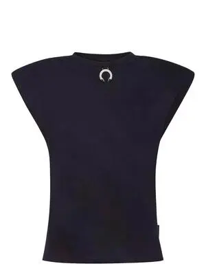 Philipp Plein Cotton Tank Top With Embellishment - Blue
