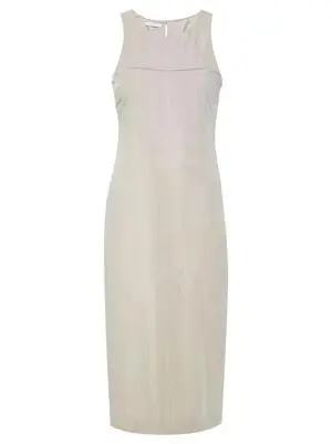 Patrizia Pepe Pinstripe-pattern Midi Dress - Grey