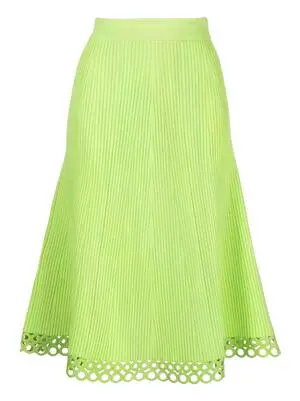 Simkhai A-line Ribbed Midi Skirt - Green