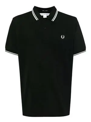 Comme Des Garçons X Fred Perry Striped Polo Shirt - Green
