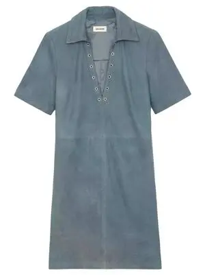 Zadig&Voltaire Leather Mini Dress - Blue