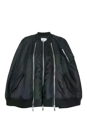 Noir Kei Ninomiya Zipped Padded Cape - Black