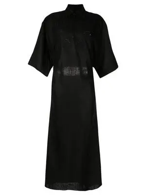 LITKOVSKA Guipure-detailing Linen Dress - Black