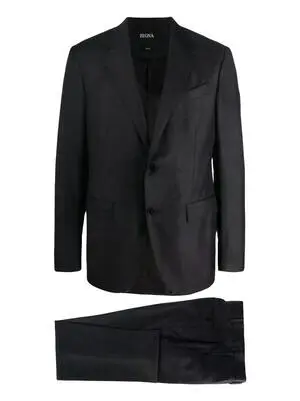 Zegna Plaid-check Single-breasted Suit - Blue