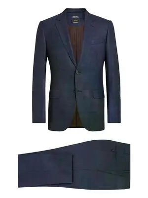 Zegna Centoventimila Single-breasted Wool Suit Blue
