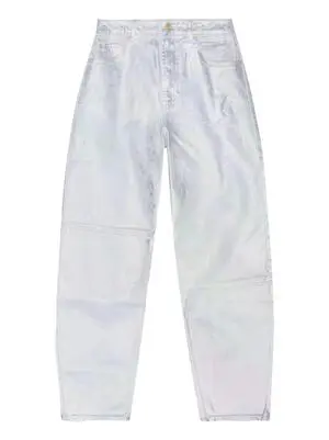 GANNI Metallic Finish Tapered Jeans - Silver