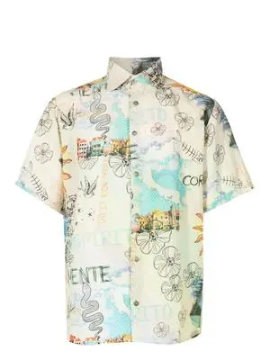 AMIR SLAMA Graphic-print Button-up Shirt - Multicolour