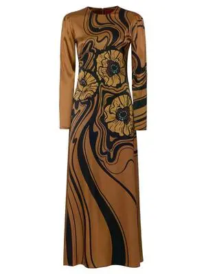 La DoubleJ Clingy Swing Maxi Dress - Orange