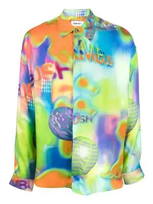 AMBUSH Graphic-print Long-sleeve Shirt - Blue