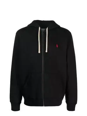 Polo Ralph Lauren Embroidered-Logo Zip-Up Hoodie Black