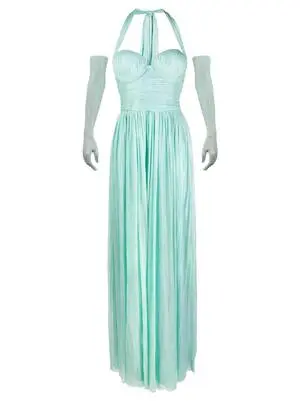 JEAN-LOUIS SABAJI Sleeveless Tulle Maxi Dress - Blue