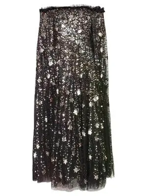 NEEDLE & THREAD Shooting Stars Cape Ankle Dress - Black