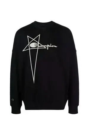 Rick Owens Embroidered Logo Sweatshirt - Black