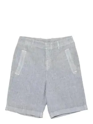 Eleventy Pocketed Linen Shorts - Grey