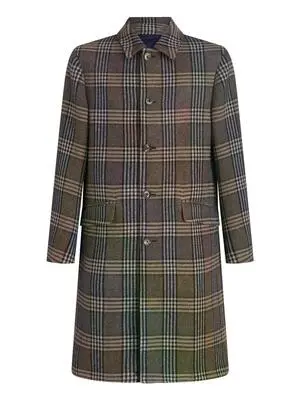 Etro Plaid Check Pattern Coat - Brown