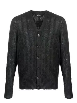 Etro Cable-knit Cashmere Cardigan - Grey