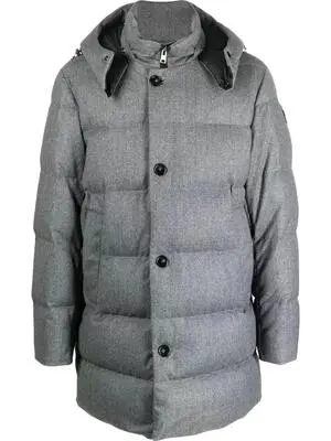 Woolrich Padded Button-down Parka Coat - Grey