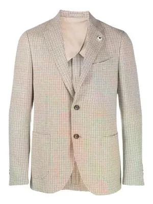 LARDINI Pota Houndstooth-pattern Blazer - Neutrals
