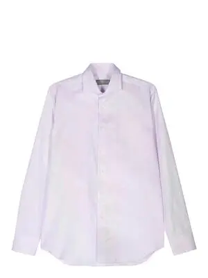 Canali Mini-check Cotton Shirt Pink