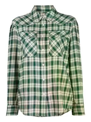 Woolrich Checked Cotton Flannel Shirt - Green