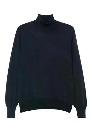 D4.0 Virgin Wool Roll Neck Sweater - Blue