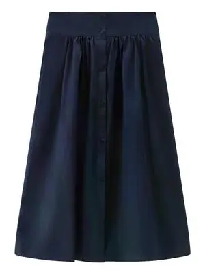 Woolrich A-line Poplin Midi Skirt - Blue