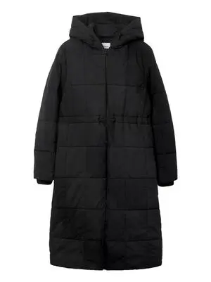 Burberry Quilted Hooded Long-sleeve Coat - Black