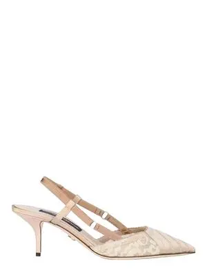 Dolce & Gabbana Corset-style Satin Slingback Pumps - Neutrals