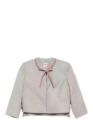 Thom Browne Flannel Cropped Jacket - Grey