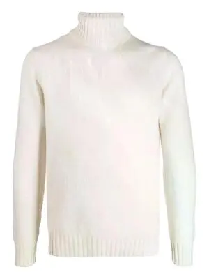 DELL'OGLIO Roll-neck Cashmere Jumper - Neutrals