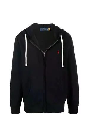 Polo Ralph Lauren Embroidered-logo Zip-up Hoodie - Black