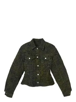 Marc Jacobs Monogram-print Flared Jacket - Green
